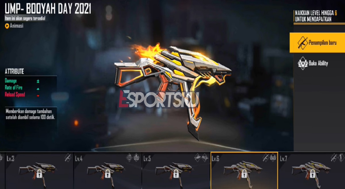 Perubahan Evolution UMP Booyah Day 2021 Free Fire (FF) – Esportsku