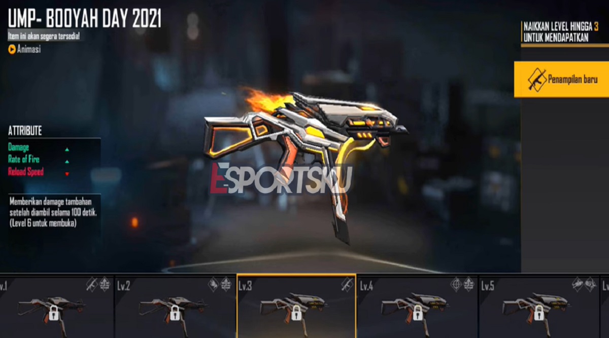 Perubahan Evolution UMP Booyah Day 2021 Free Fire (FF) – Esportsku