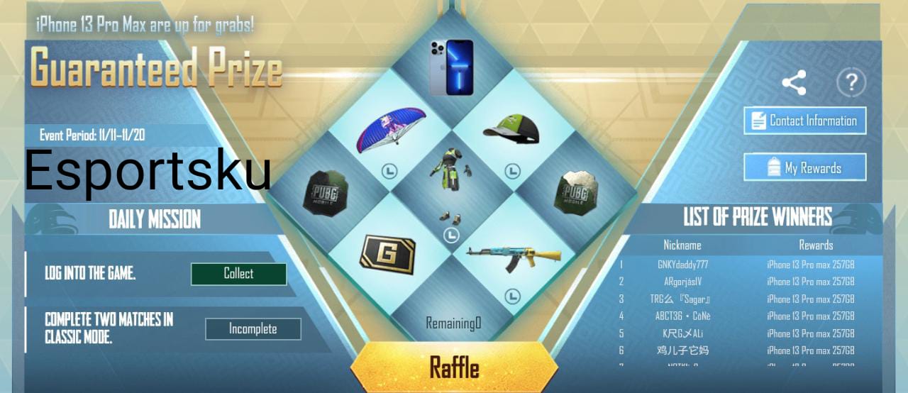 Event Guaranteed Prize Hadiahkan iPhone 13 Pro Max untuk Pemain PUBG ...