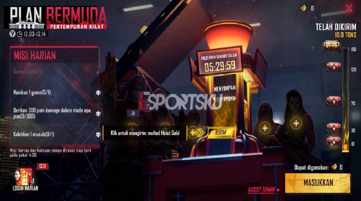 Cara Bermain Event Interface Plan Bermuda Free Fire (FF) – Esportsku