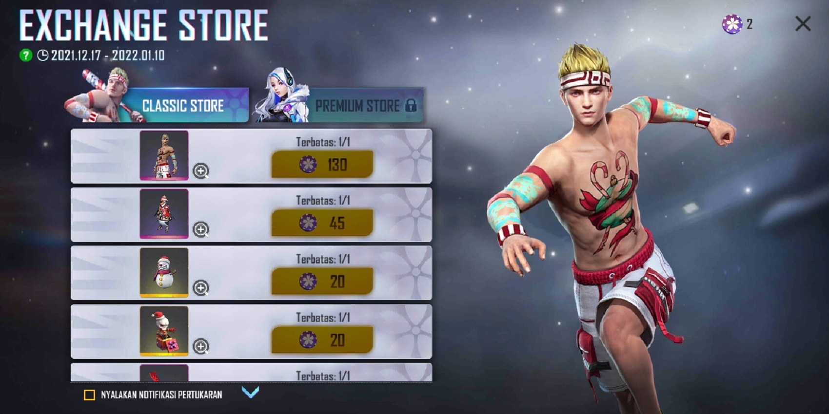 Daftar Hadiah Penukaran Interface Store Age Free Fire (FF) – Esportsku