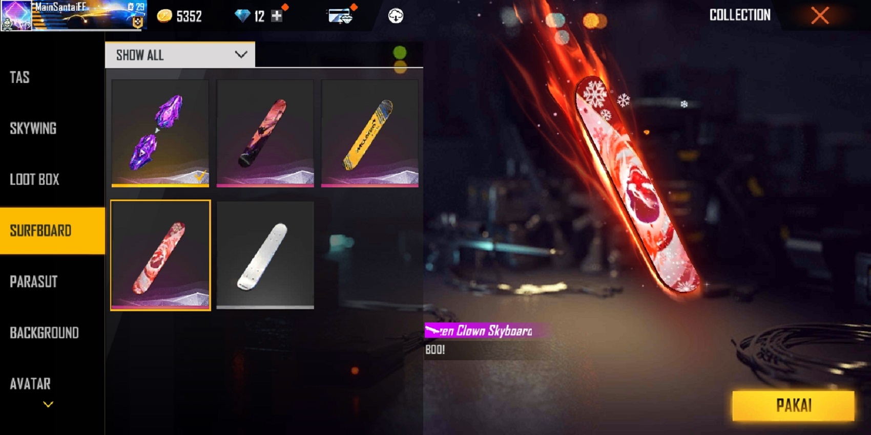 Cara Mendapatkan Surfboard Frozen Clown Free Fire (FF) – Esportsku