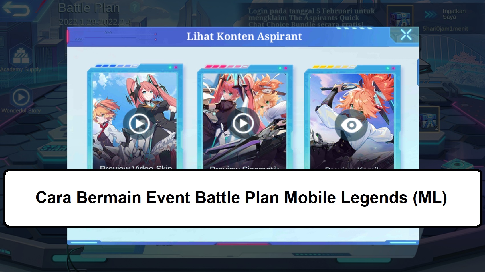 Cara Bermain Event Battle Plan Mobile Legends (ML) – Esportsku