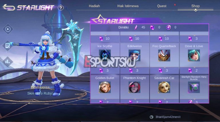 Harga Skin Ruby Edelweiss Elite Mobile Legends (ML) – Esportsku