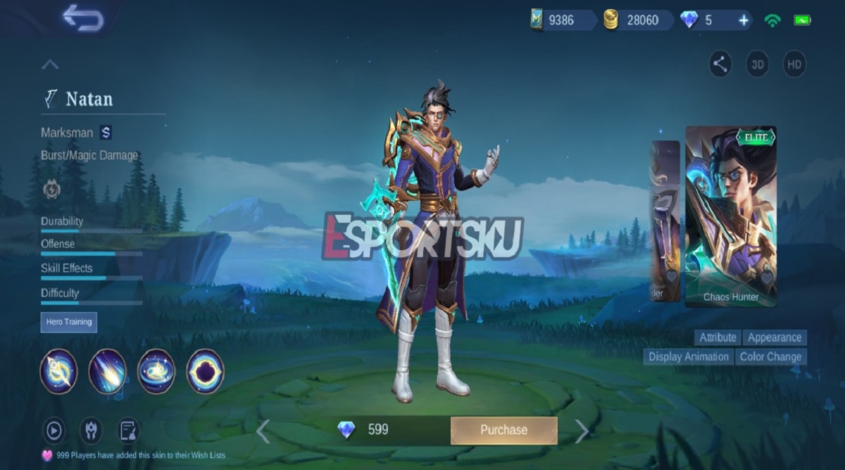 Harga Skin Natan Chaos Hunter Elite ML, Pemburu Kekacauan! – Esportsku
