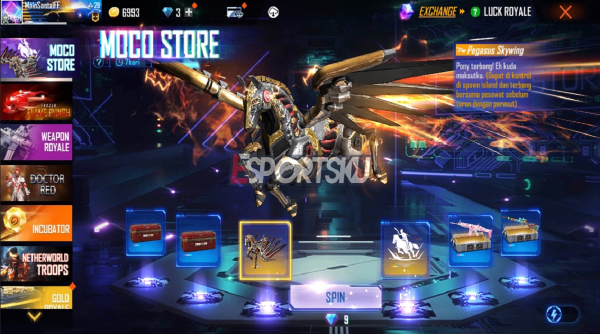 Cara Mendapatkan Skin Pegasus Skywing Free Fire (FF) – Esportsku