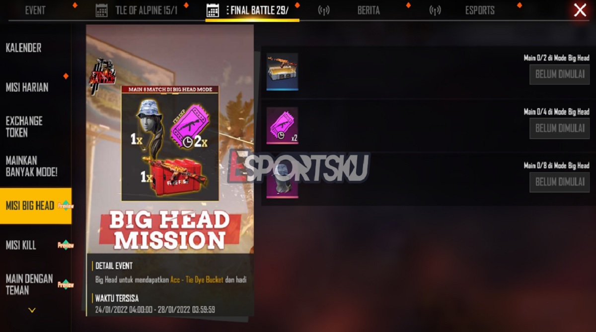 Cara Mendapatkan Tie Dye Bucket Hat Free Fire (FF) – Esportsku