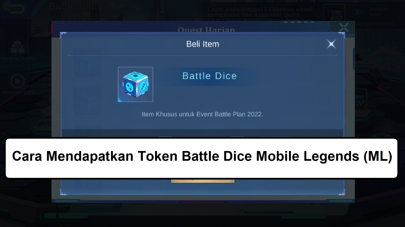 Cara Mendapatkan Token Battle Dice Mobile Legends (ML) – Esportsku