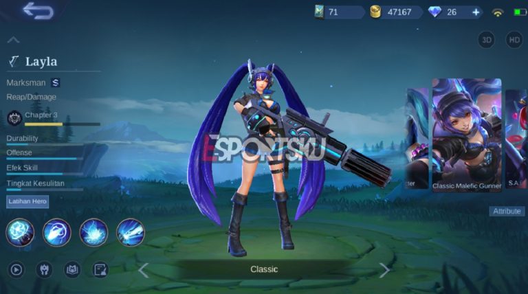 Harga Skin Layla Classic Malefic Gunner Normal Mobile Legends (ML ...
