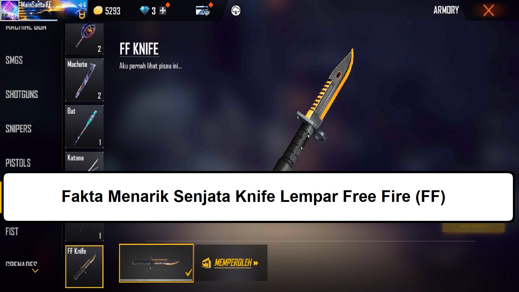 8 Fakta Menarik Senjata Knife Lempar Free Fire (FF) – Esportsku