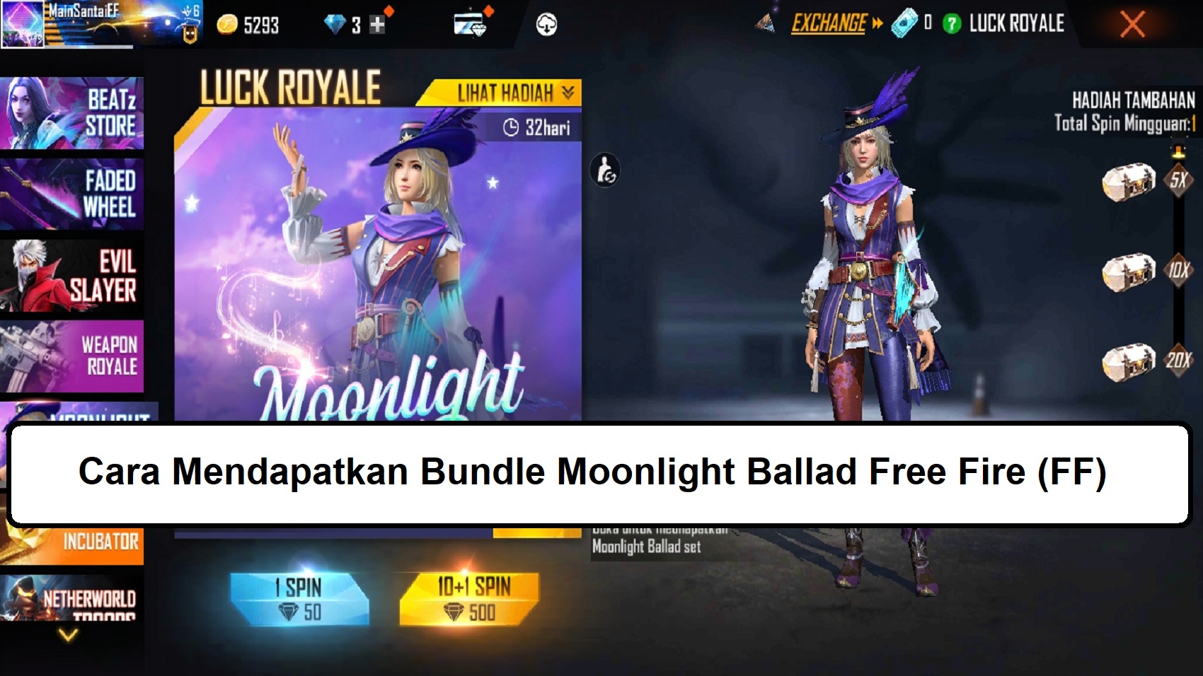 Cara Mendapatkan Bundle Moonlight Ballad Free Fire (FF) – Esportsku