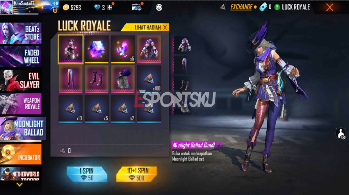 Cara Mendapatkan Bundle Moonlight Ballad Free Fire (FF) – Esportsku