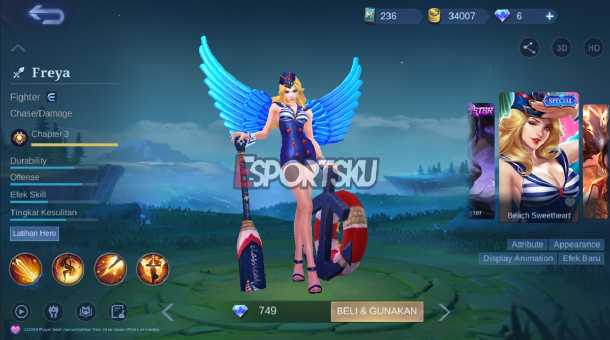 Cara Mendapatkan Skin Freya Beach Sweetheart Mobile Legends (ML ...