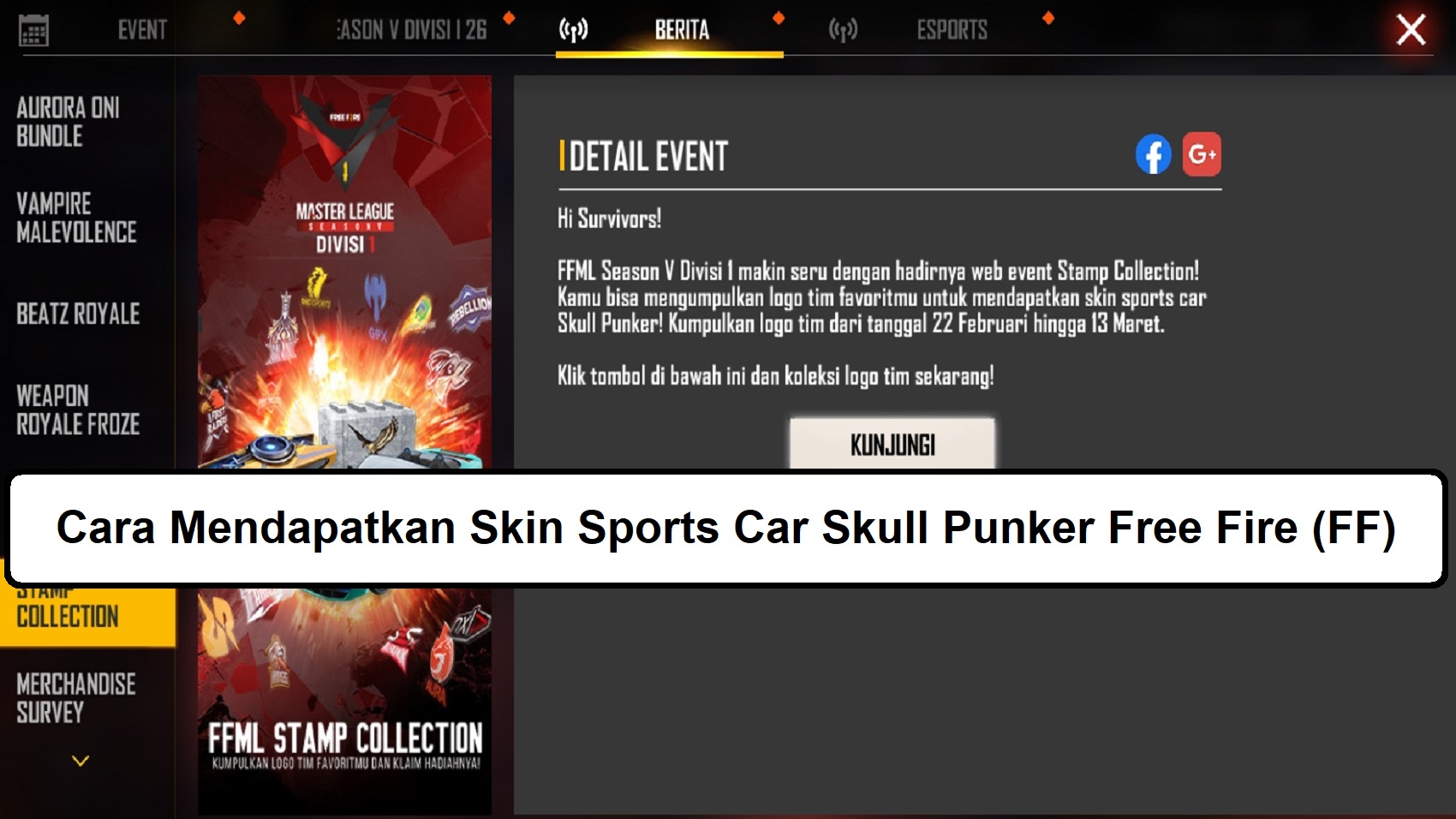 Cara Mendapatkan Skin Sports Car Skull Punker Free Fire (FF) – Esportsku