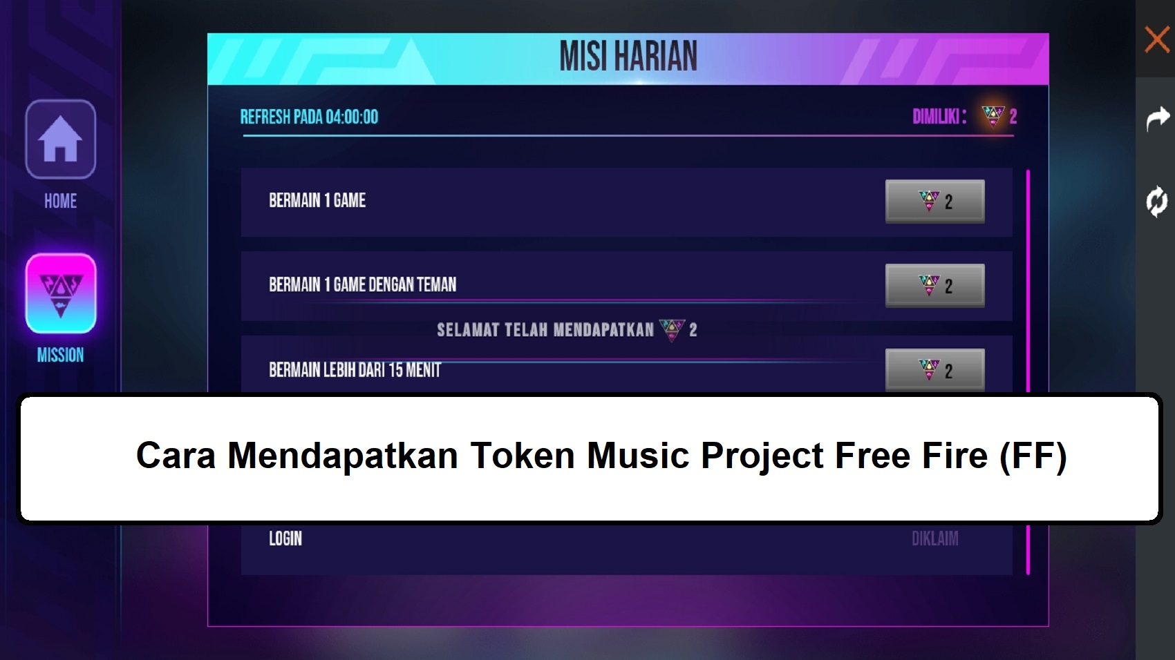 Cara Mendapatkan Token Music Project Free Fire (FF) – Esportsku