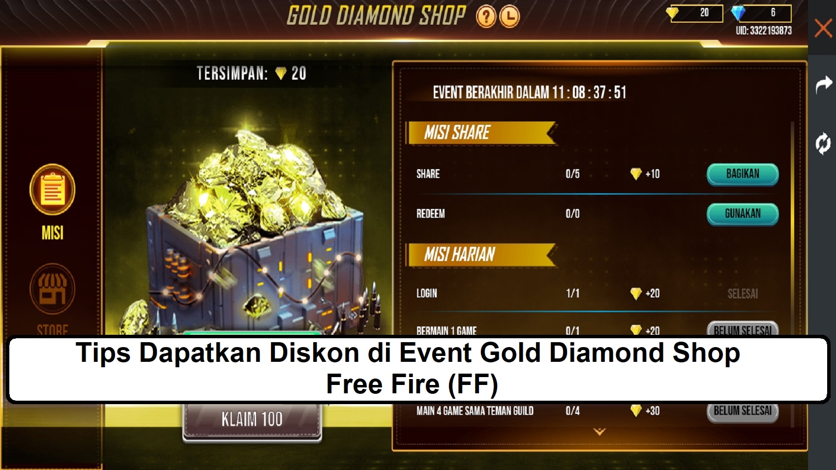 5 Tips Dapatkan Diskon di Event Gold Diamond Shop Free Fire (FF ...