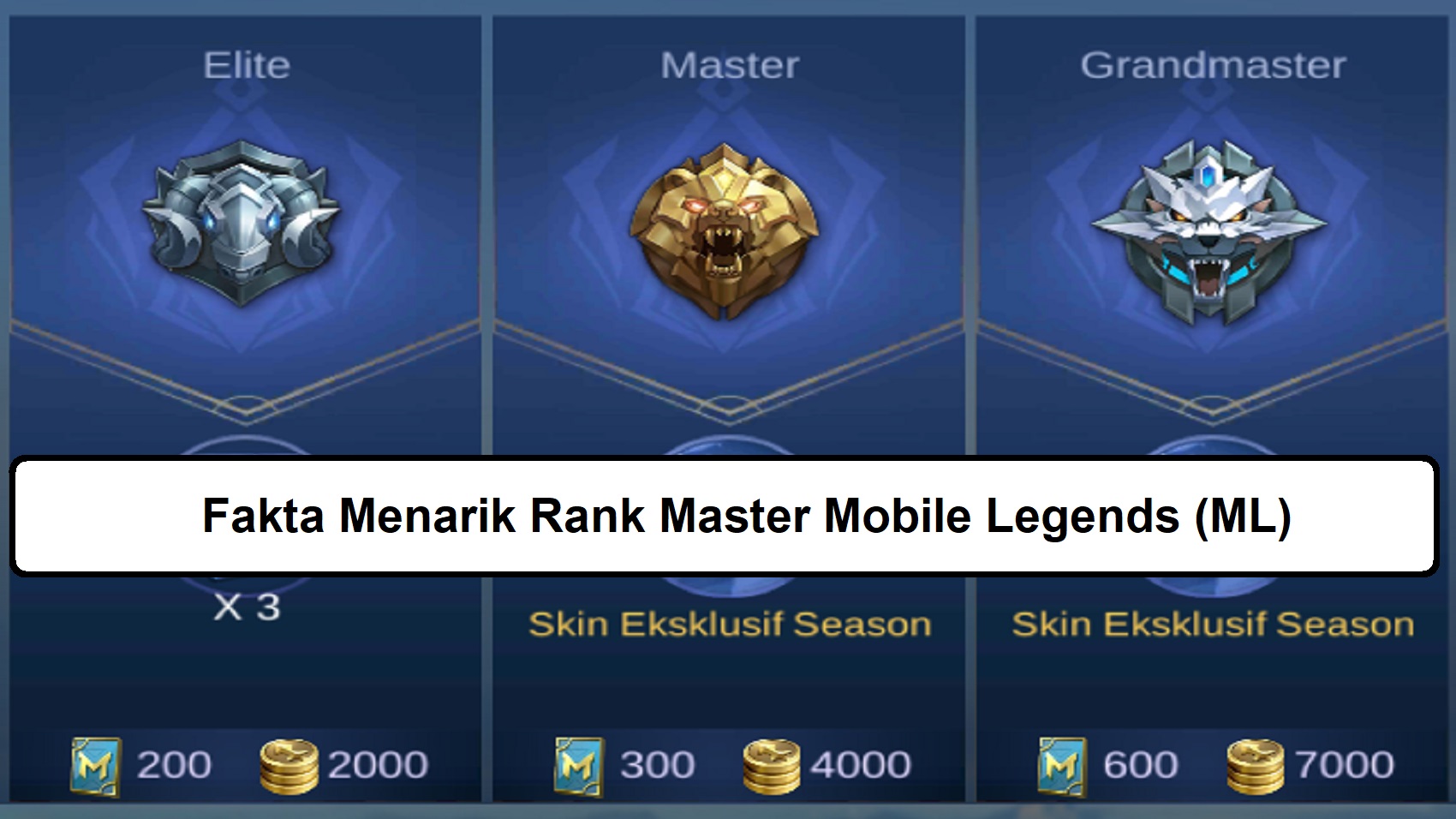 8 Fakta Menarik Rank Master Mobile Legends (ML) – Esportsku