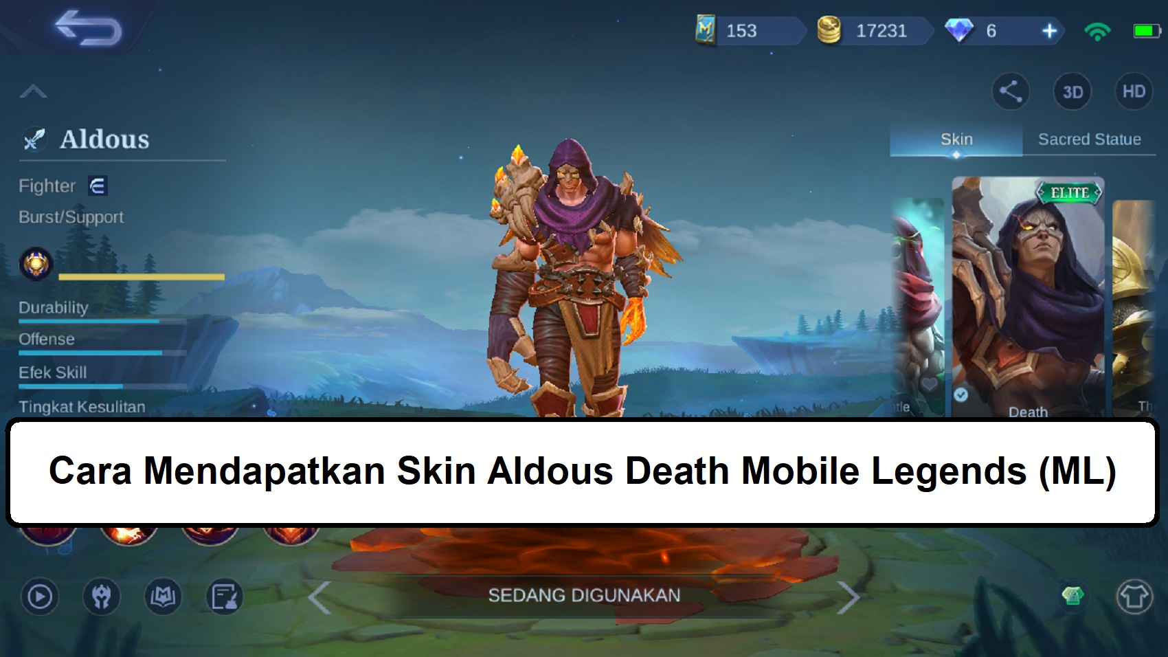 Cara Mendapatkan Skin Aldous Death Mobile Legends (ML) – Esportsku