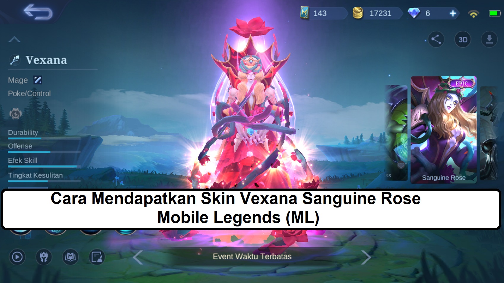 Cara Mendapatkan Skin Vexana Sanguine Rose Mobile Legends (ML) – Esportsku