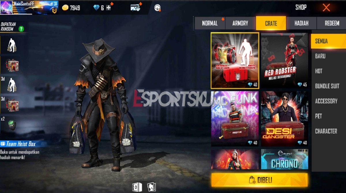 Cara Mendapatkan Team Heist Box Free Fire (FF) – Esportsku