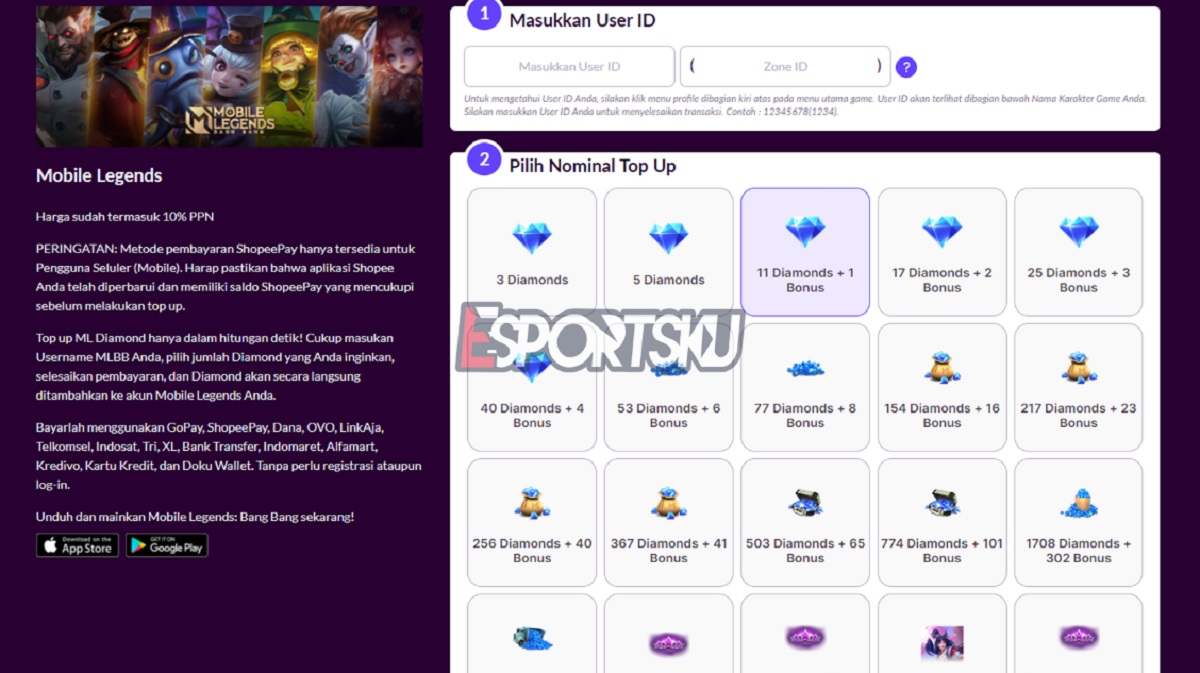 12 Cara Top Up Diamond Termurah Mobile Legends (ML) – Esportsku