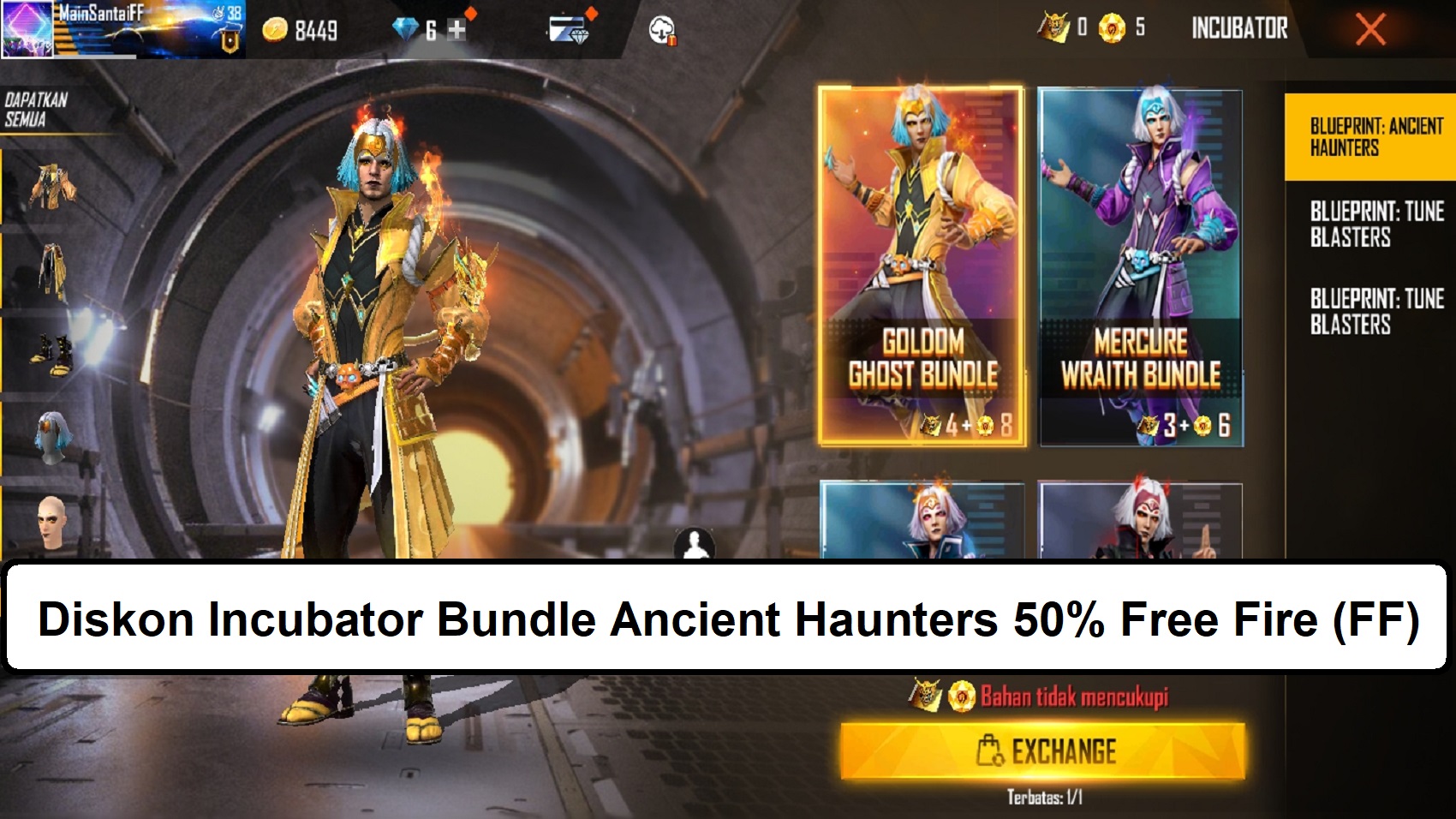 Diskon Incubator Bundle Ancient Haunters 50% Free Fire (FF) – Esportsku