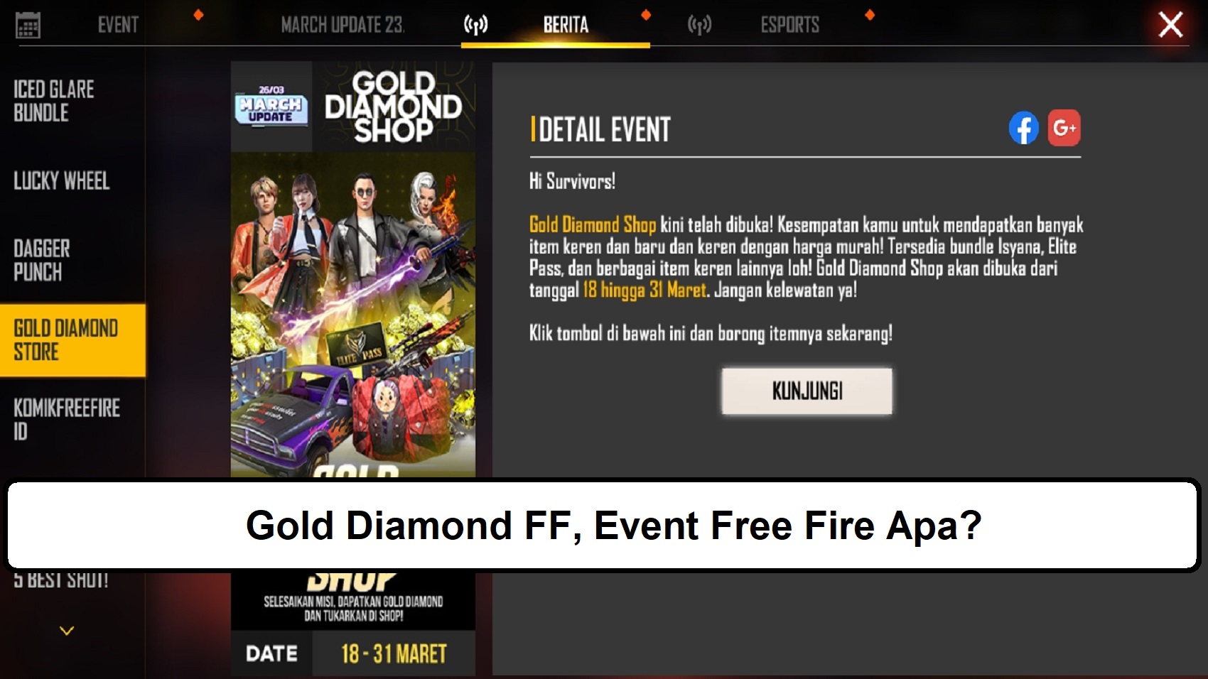 Gold Diamond FF, Event Free Fire Apa? – Esportsku