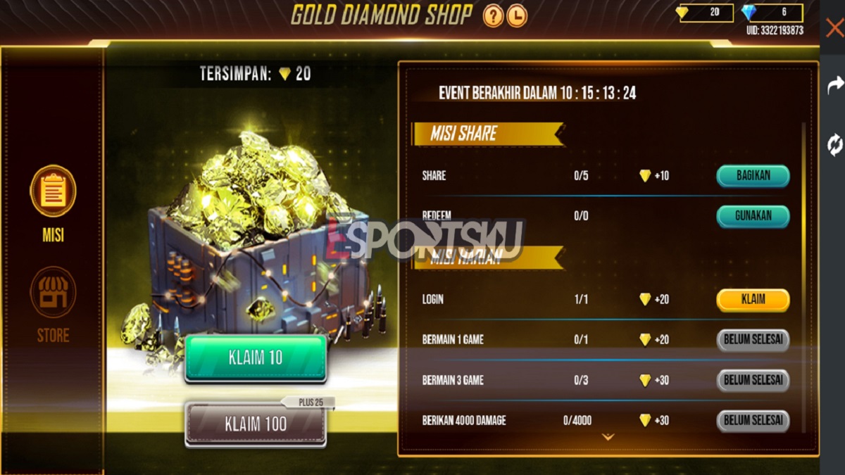 Gold Diamond FF, Event Free Fire Apa? – Esportsku