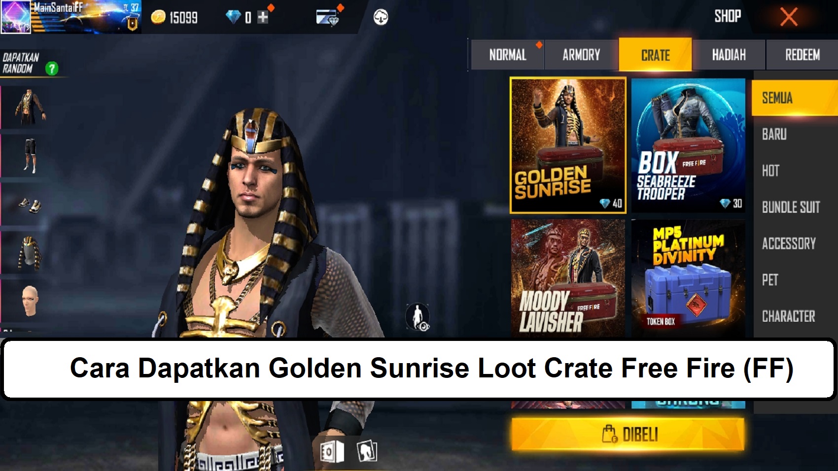 Cara Dapatkan Golden Sunrise Loot Crate Free Fire (FF) – Esportsku