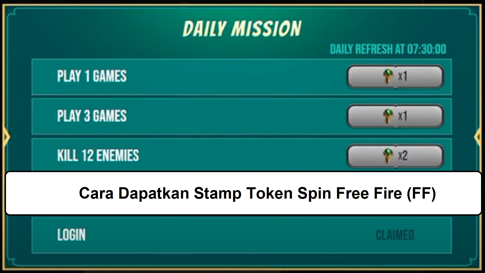Cara Dapatkan Stamp Token Spin Free Fire (FF) – Esportsku