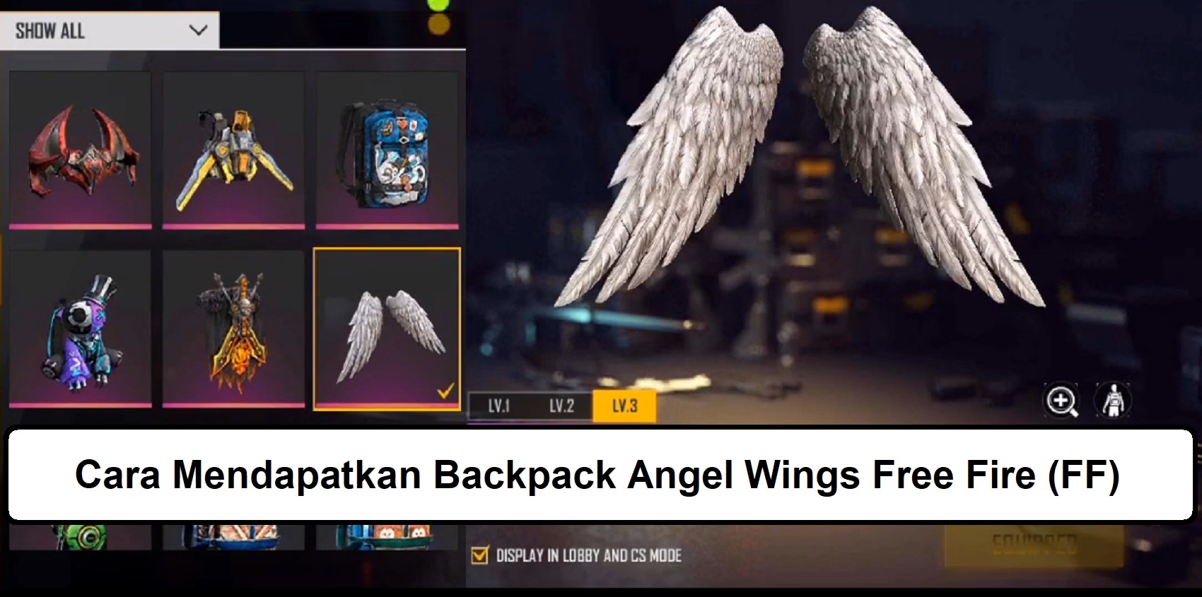 Cara Mendapatkan Backpack Angel Wings Free Fire (FF) – Esportsku