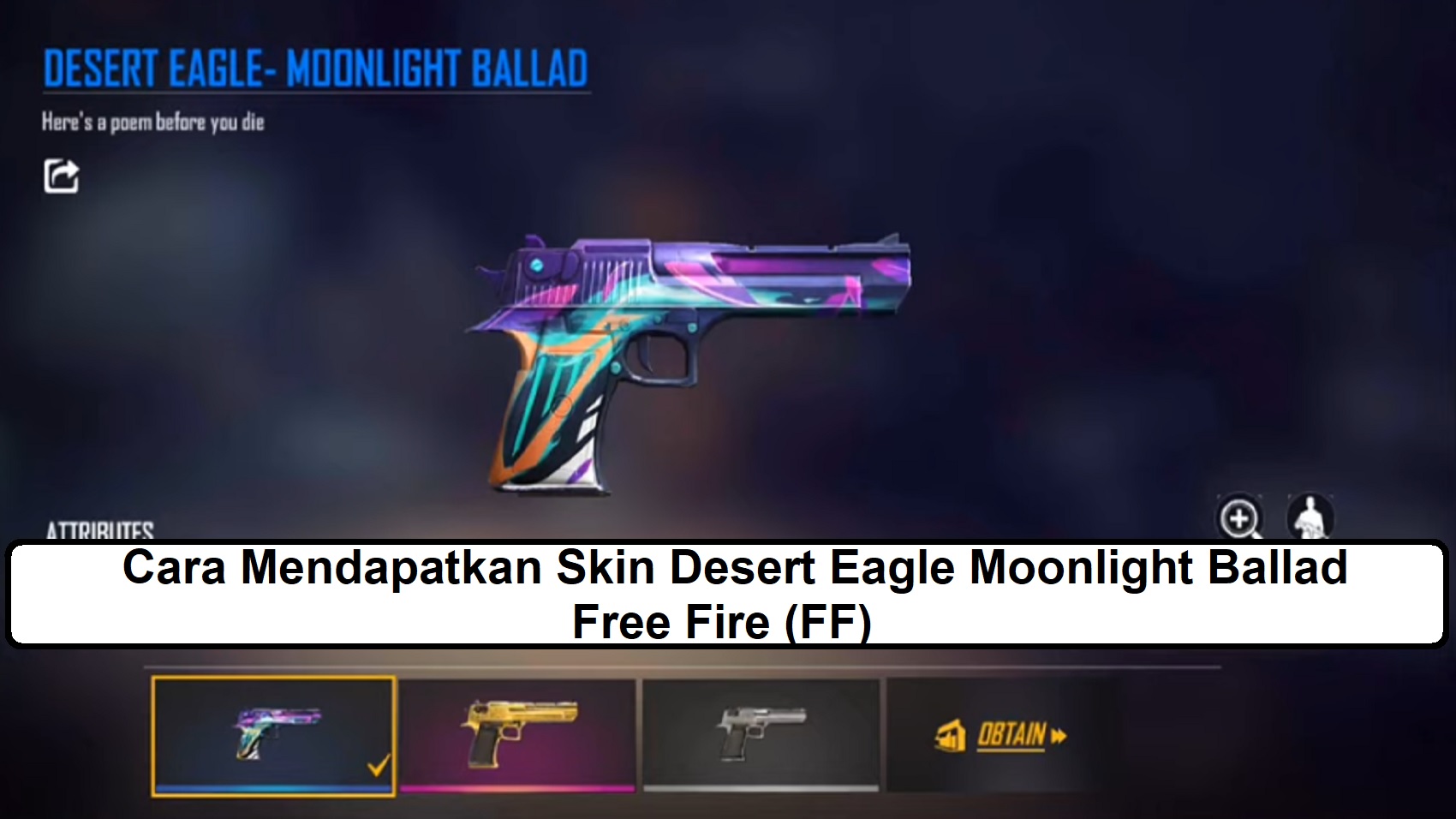 Cara Mendapatkan Skin Desert Eagle Moonlight Ballad Free Fire (FF ...