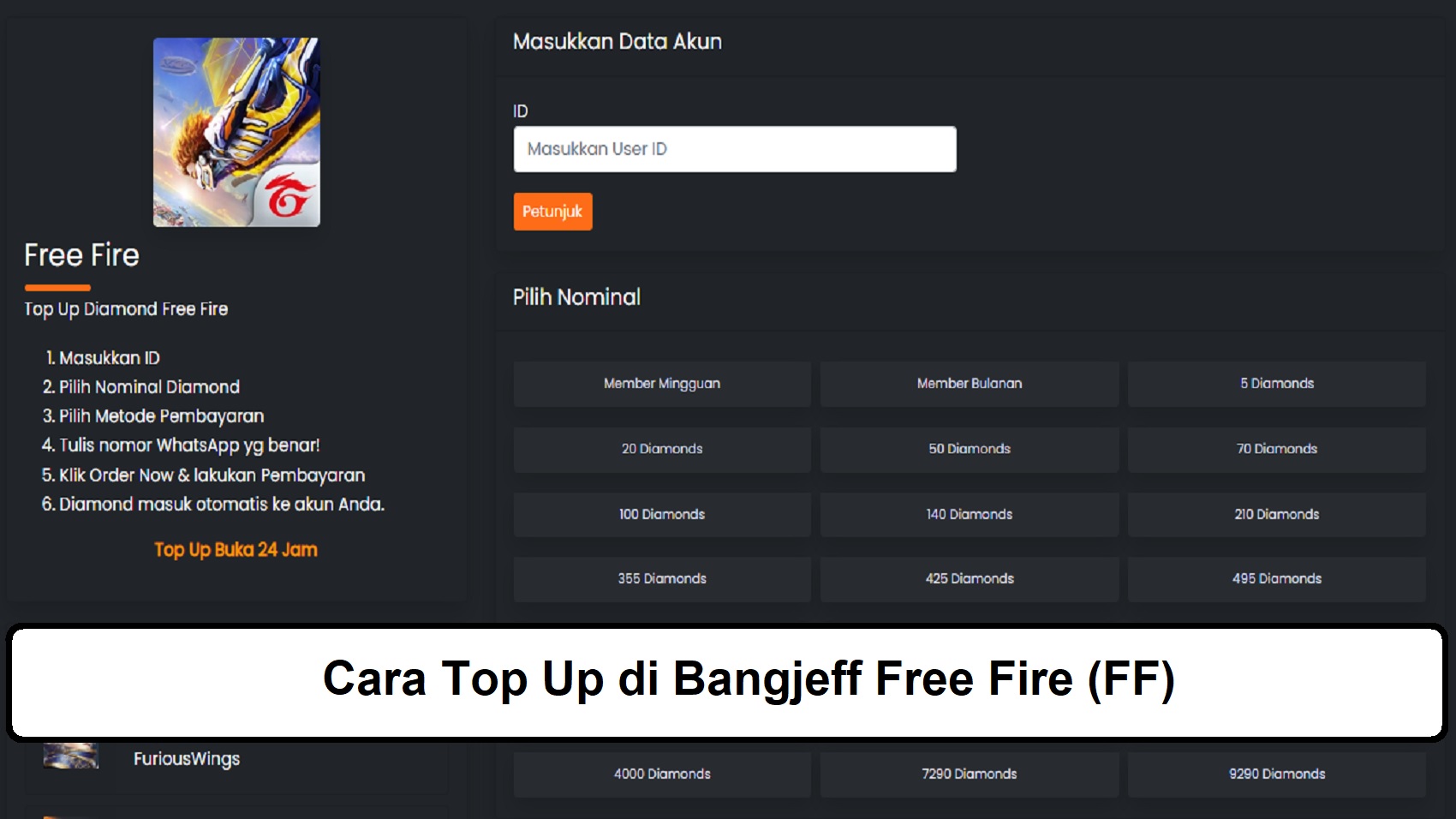 Cara Top Up di Bangjeff Free Fire (FF) – Esportsku