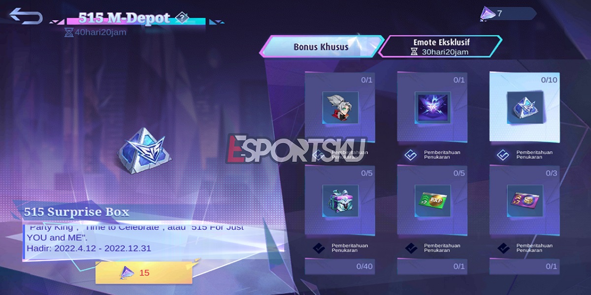 Cara Mendapatkan 515 Surprise Box Mobile Legends (ML) – Esportsku