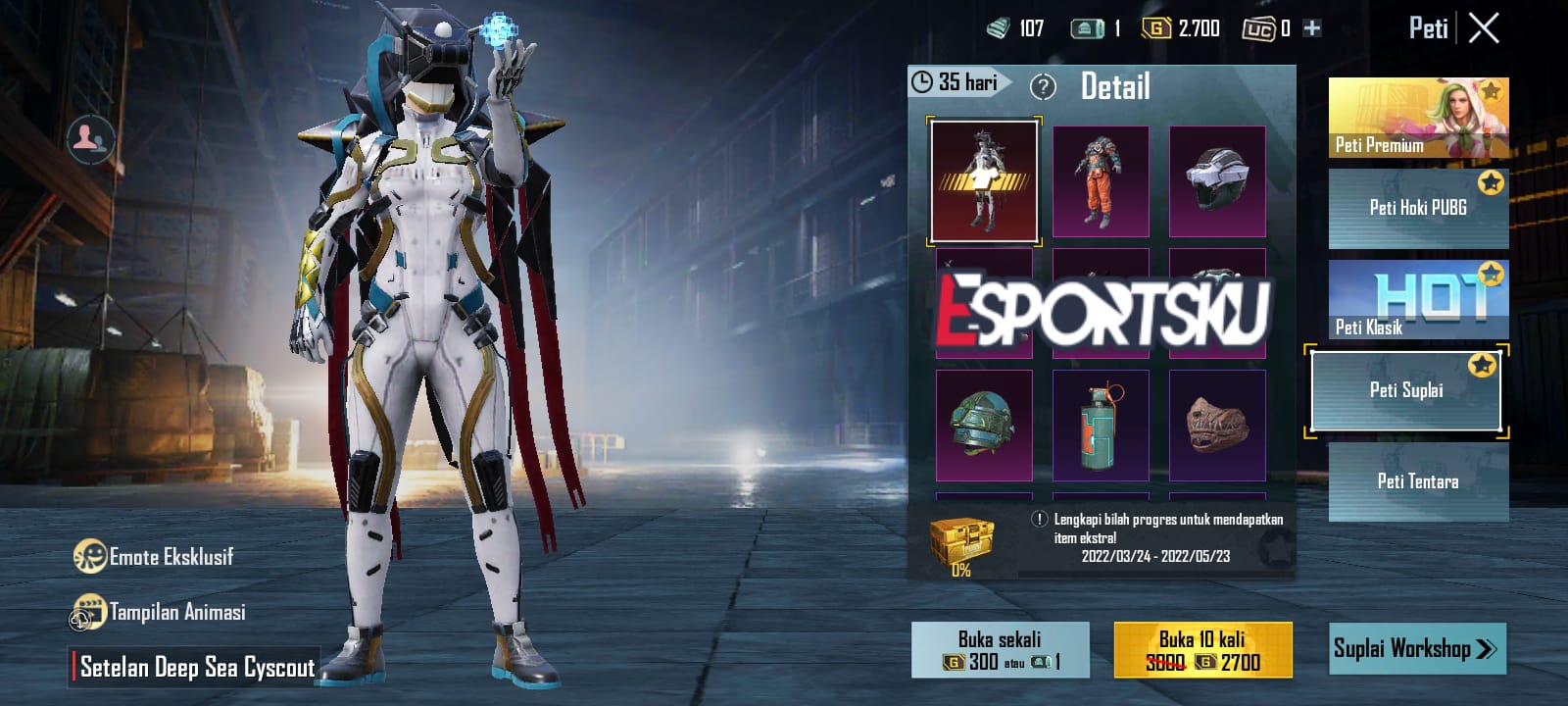 Cara Dapatkan Bundle Sea Cyscout Permanen dengan Gold di PUBG Mobile ...