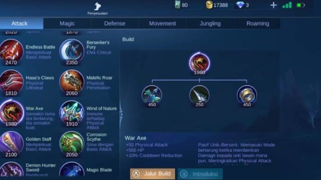 Item combo paling sering digunakan untuk Jungler di Mobile Legends (ML ...
