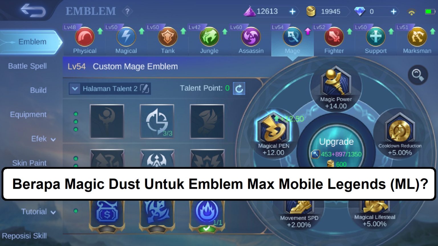 Berapa Magic Dust Untuk Emblem Max Mobile Legends (ML)? – Esportsku