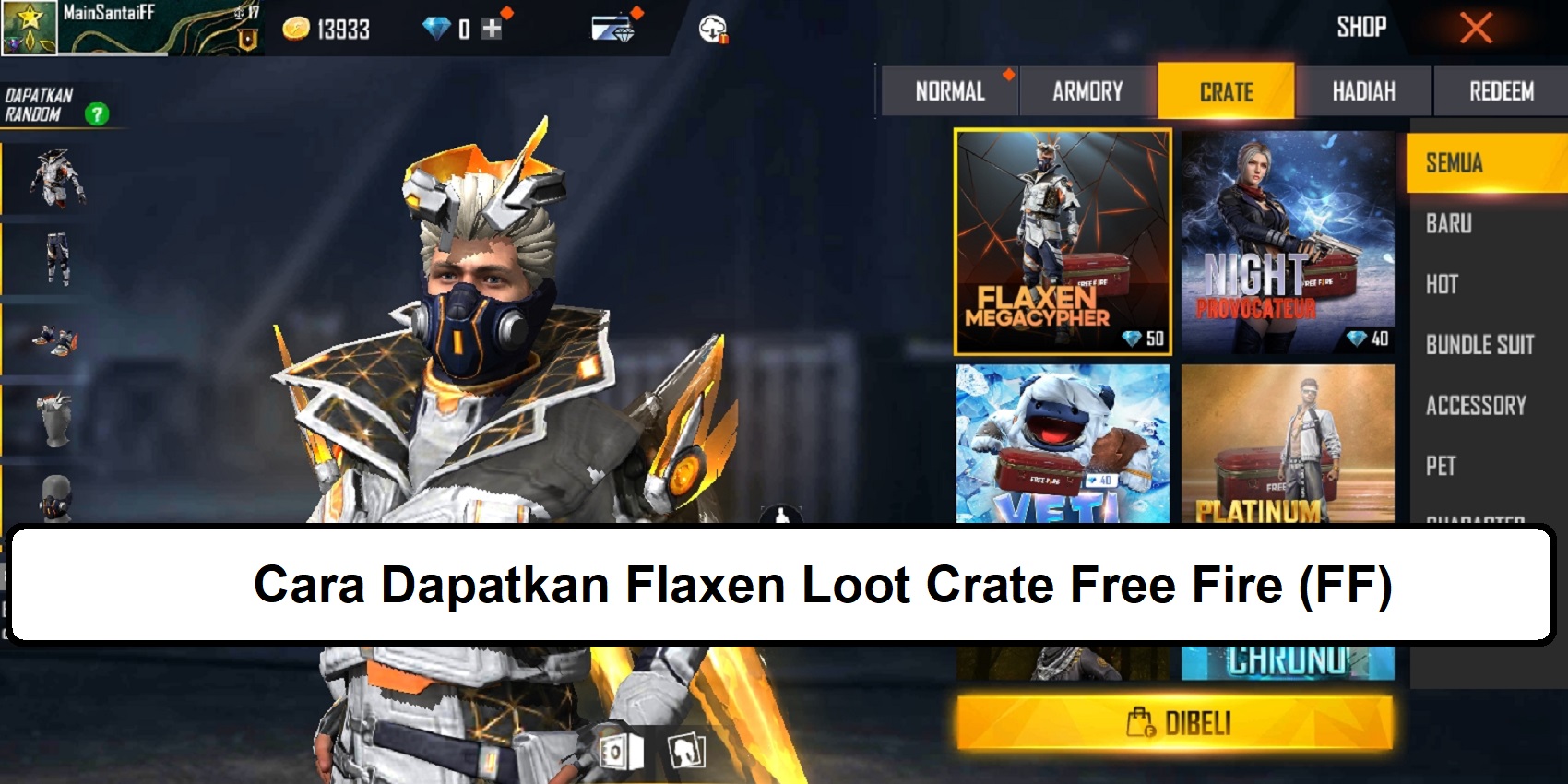 Cara Dapatkan Flaxen Loot Crate Free Fire (FF) – Esportsku