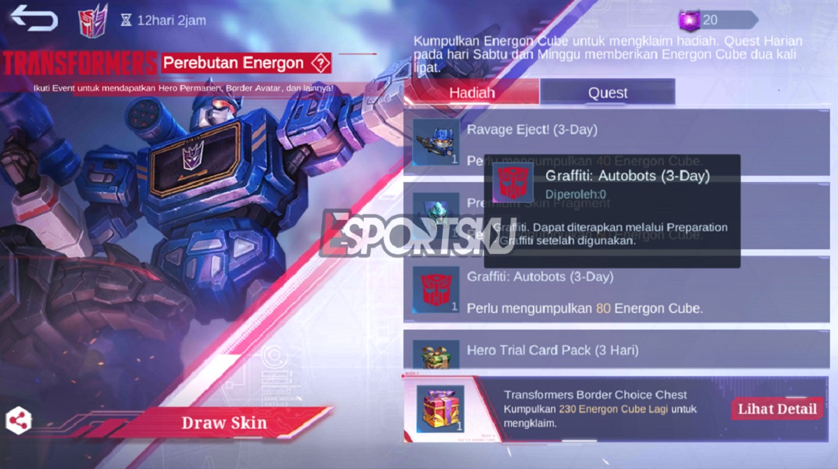 Cara Dapatkan Graffiti Transformers Mobile Legends (ML) – Esportsku