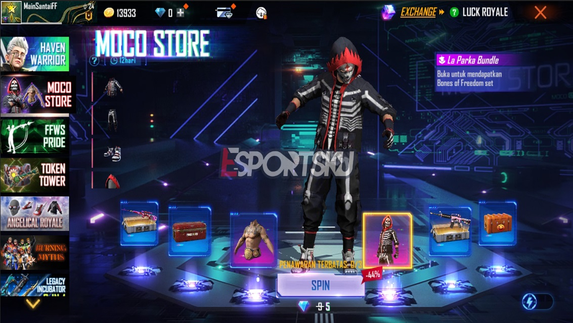 Harga Bundle La Parka Epic Free Fire (FF) – Esportsku