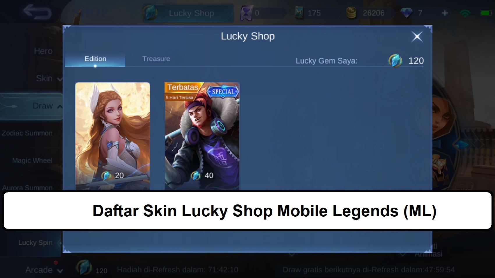 Daftar Skin Lucky Shop Mobile Legends (ML) Terbaru – Esportsku