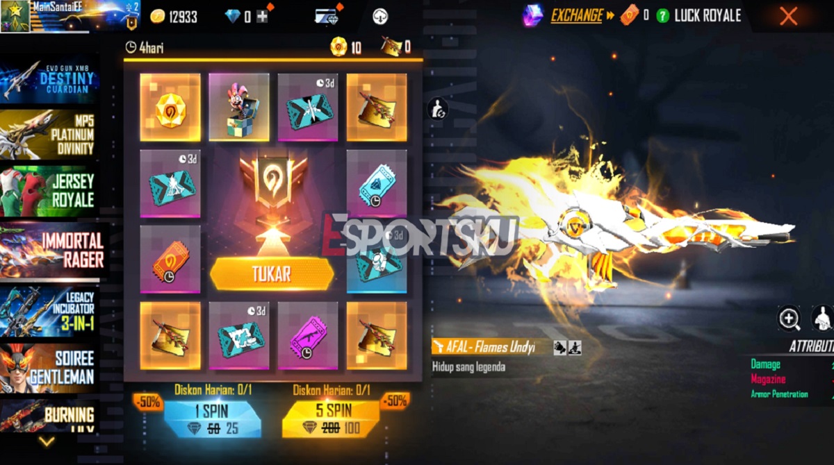 Kapan Rilis Skin Parafal Flame Undying Free Fire (FF) – Esportsku
