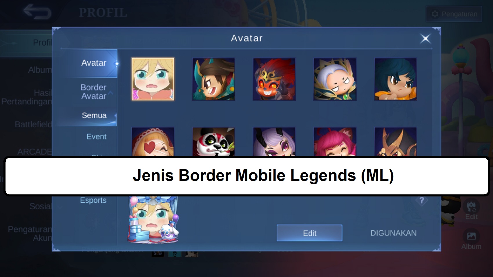 Jenis Border Mobile Legends (ML) – Esportsku