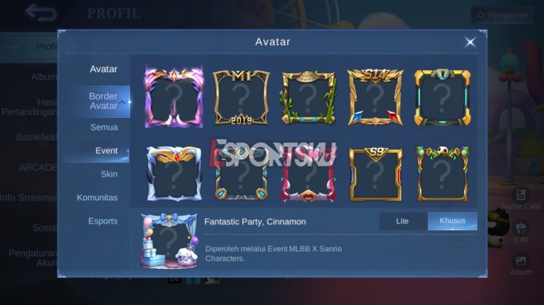 Jenis Border Mobile Legends (ML) – Esportsku