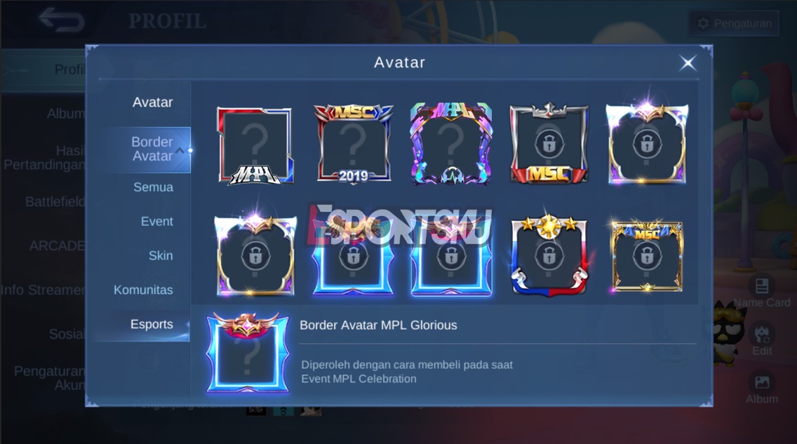 Jenis Border Mobile Legends (ML) – Esportsku