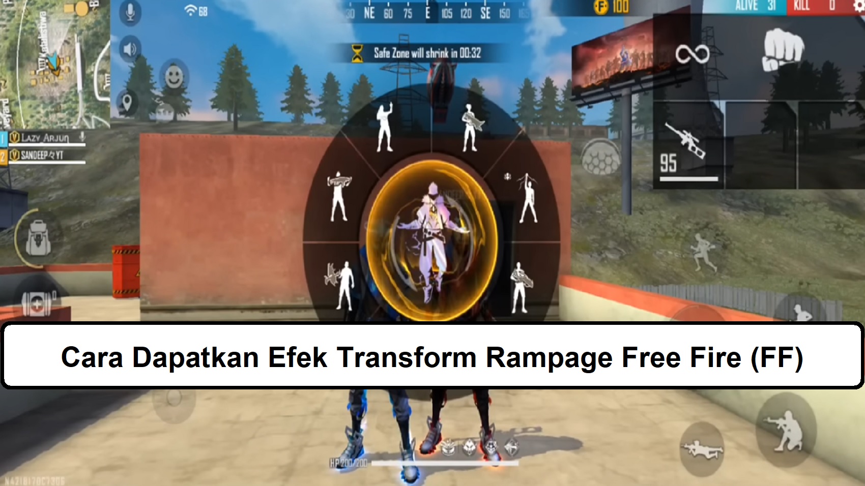 Cara Dapatkan Efek Transform Rampage Free Fire (FF) – Esportsku