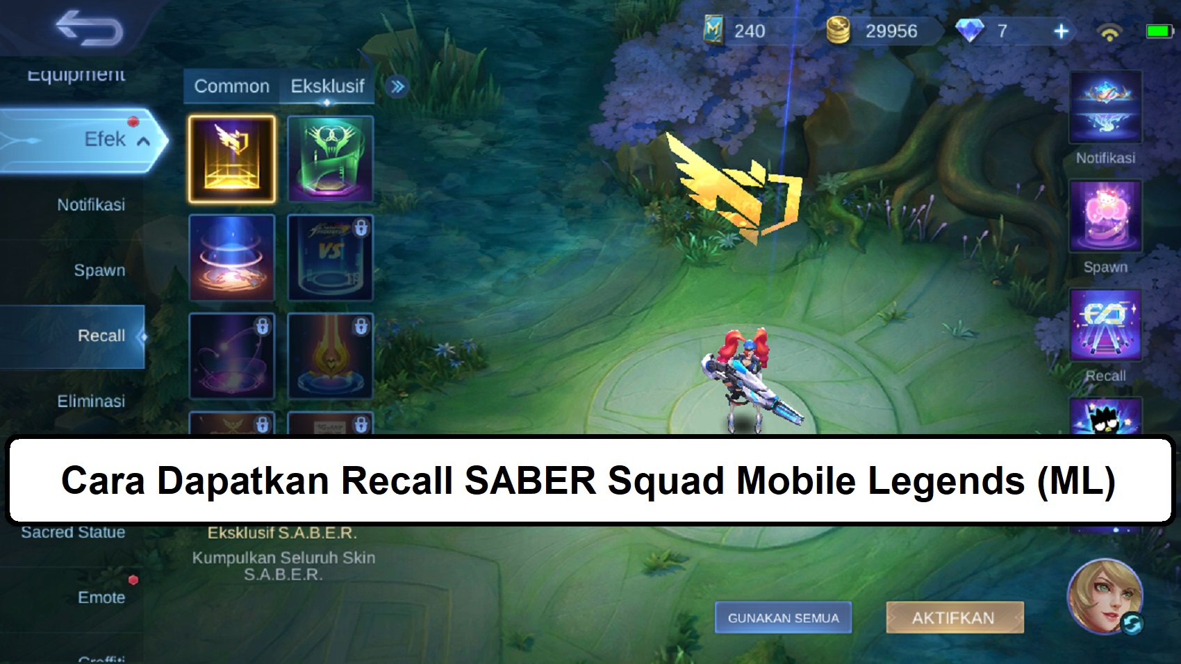 Cara Dapatkan Recall SABER Squad Mobile Legends (ML) – Esportsku