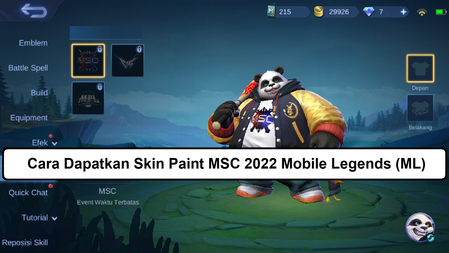 Cara Dapatkan Skin Paint MSC 2022 Mobile Legends (ML) – Esportsku