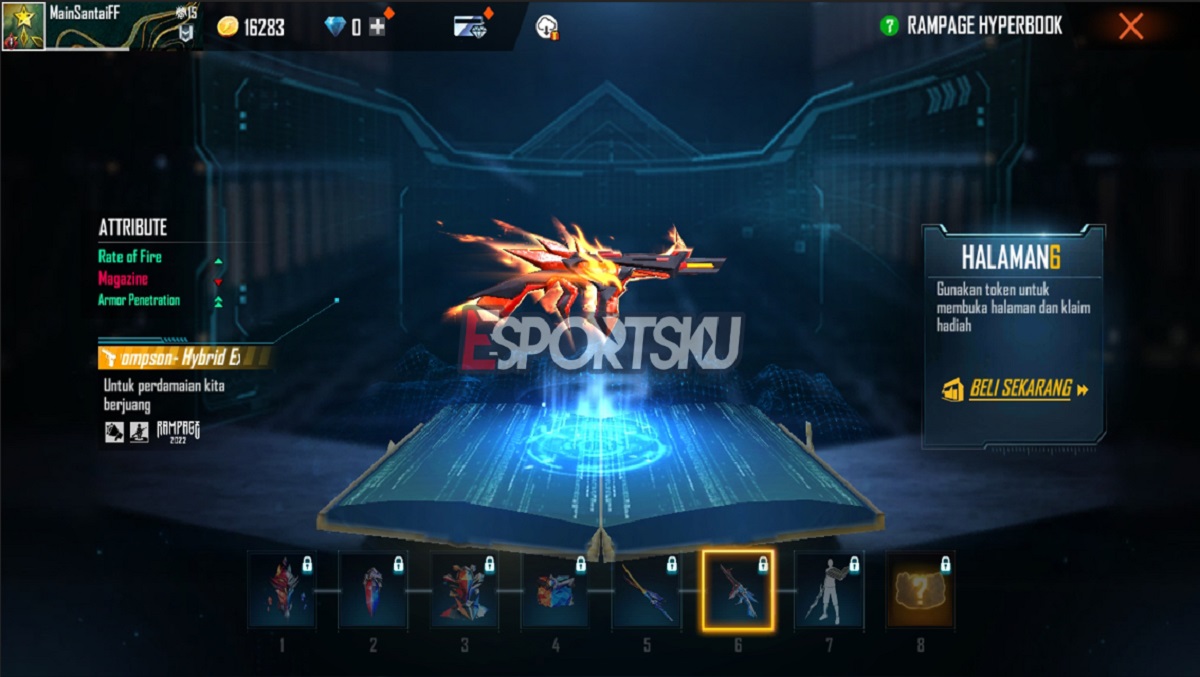 Cara Dapatkan Skin Thompson Hybrid Explosion Free Fire (FF) – Esportsku