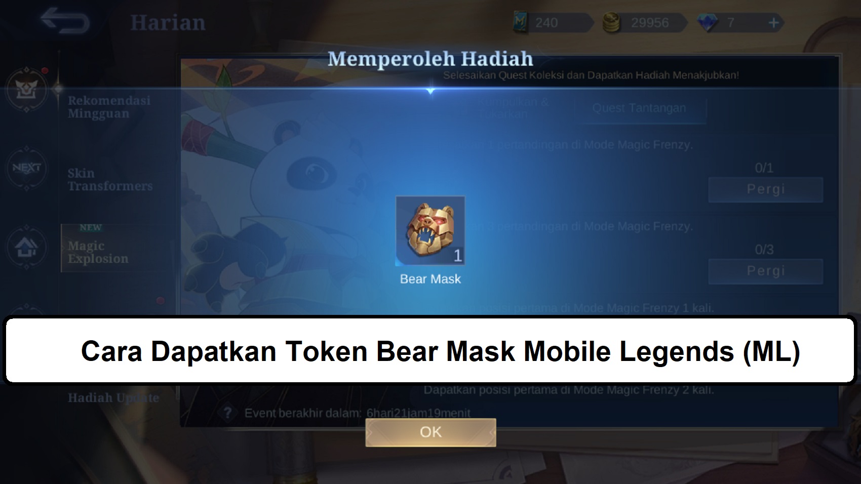Cara Dapatkan Token Bear Mask Mobile Legends (ML) – Esportsku